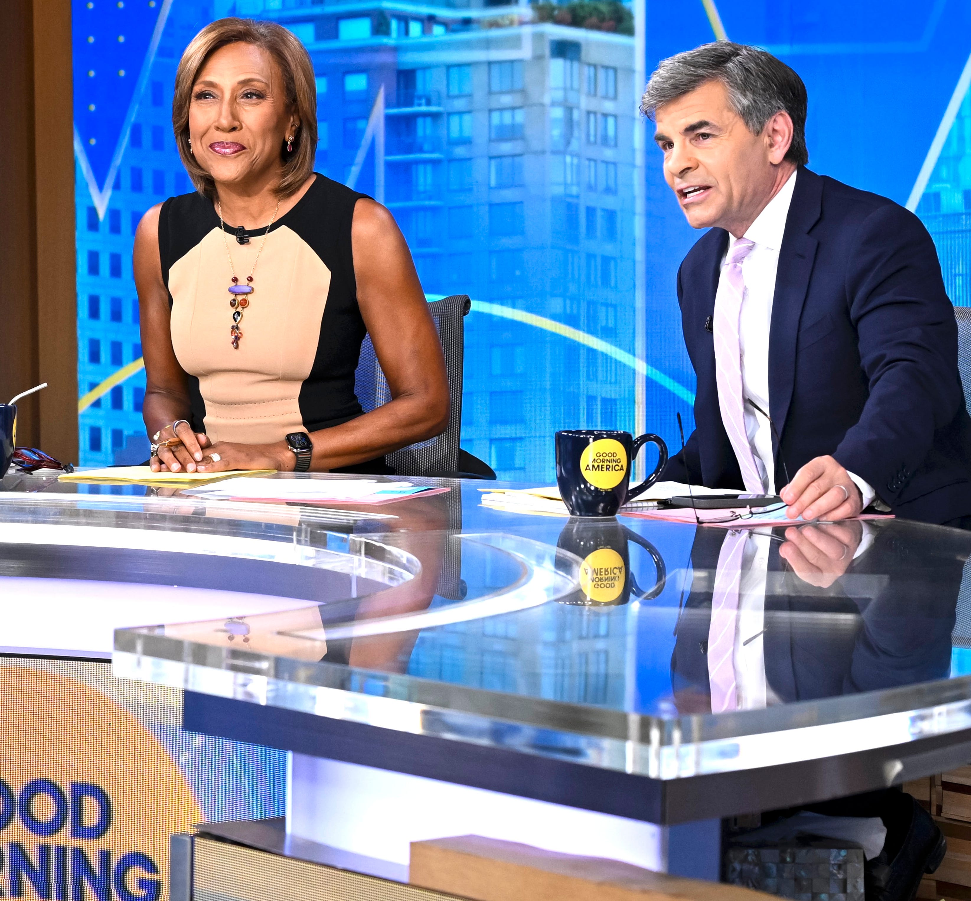 Robin Roberts tries to keep her GMA co-host “at a distance” during the live studio takeover: “I ...